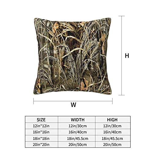 WURTON Camo Yellow & Green Print Throw Pillow Covers, Soft Square Cushion Case,for Sofa, Couch,Bed Chair-18 X 18 Inch