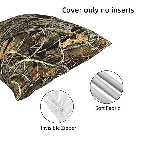 WURTON Camo Yellow & Green Print Throw Pillow Covers, Soft Square Cushion Case,for Sofa, Couch,Bed Chair-18 X 18 Inch