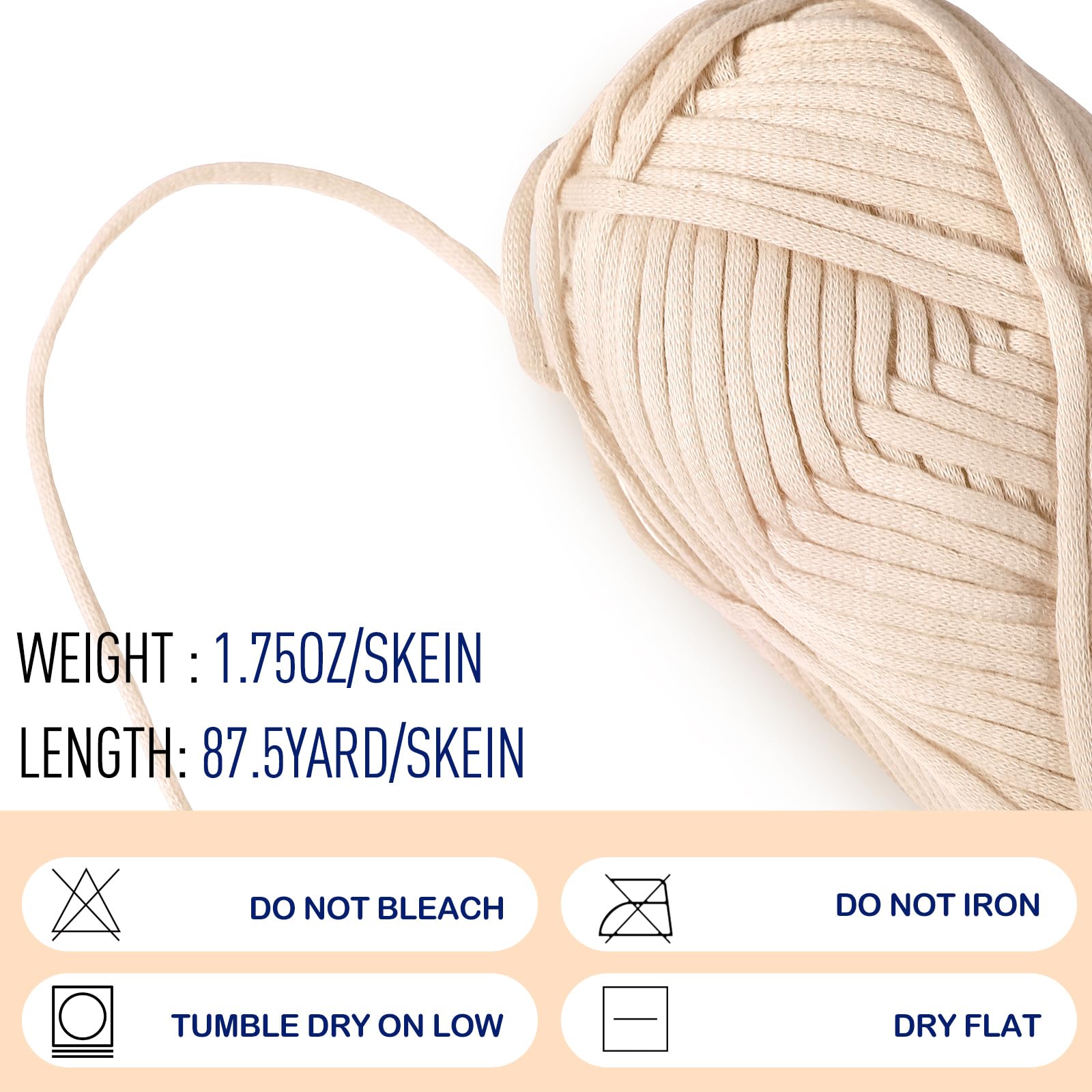 Timgle 18 Pack Beginners Crochet Yarn Cotton Yarn for Crocheting and Knitting with Easy to See Stitches Cotton Nylon Blend Yarn for Crochet Kit Making(Nature Colors)