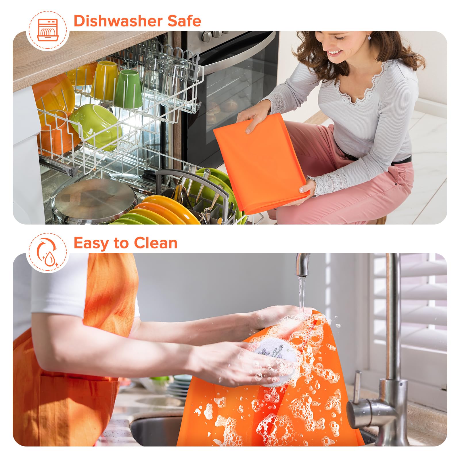 22 Inch Mat for Blackstone, 100% Food-Graded Silicone Griddle Cover with 2 Dishwashing Sponges