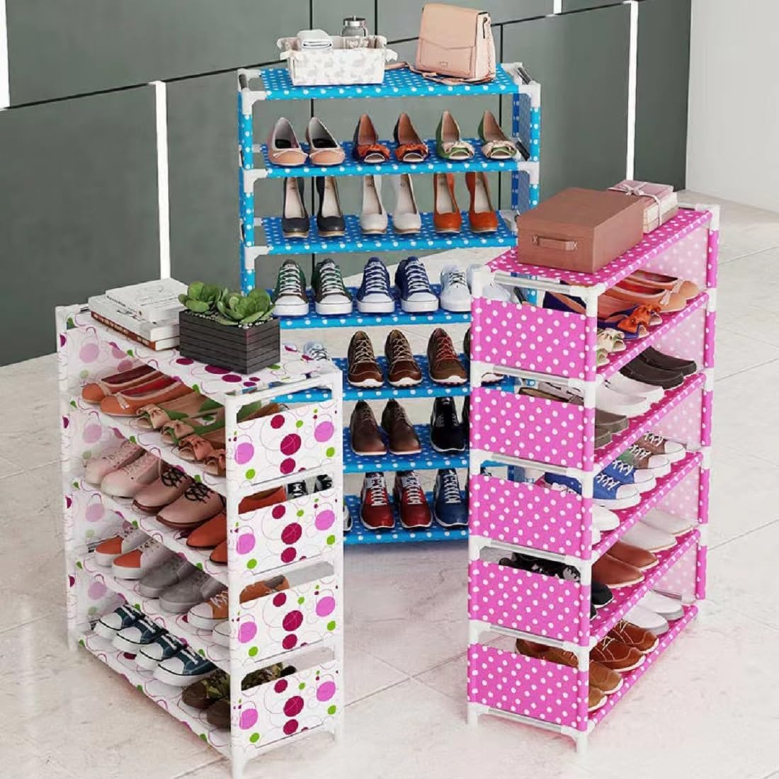 Anyvold Shoe Rack, Simple assembly and disassembly of shoe racks Expandable & Adjustable Fabric Shoe Shelf Storage Organizer,for outdoor and indoor