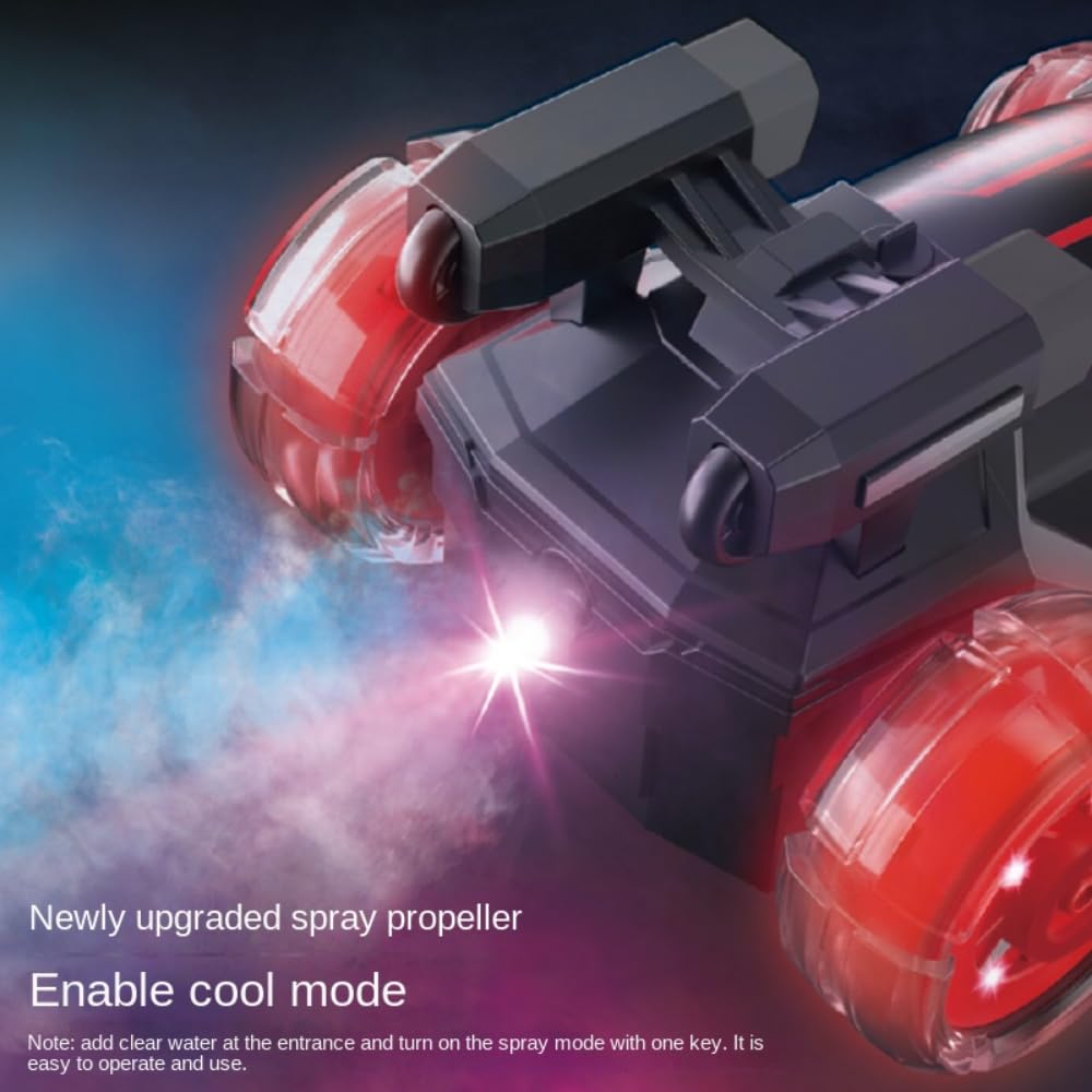 【2023 Latest Model】Remote Control Car, RC Cars with Electromagnetic Light-up Tires, 2.4Ghz 360° Rotating and Tumbling RC Stunt Car with Music&Simulated Engine Sound,Toy Car for Boys 4-7,8-12,Xmas Gift