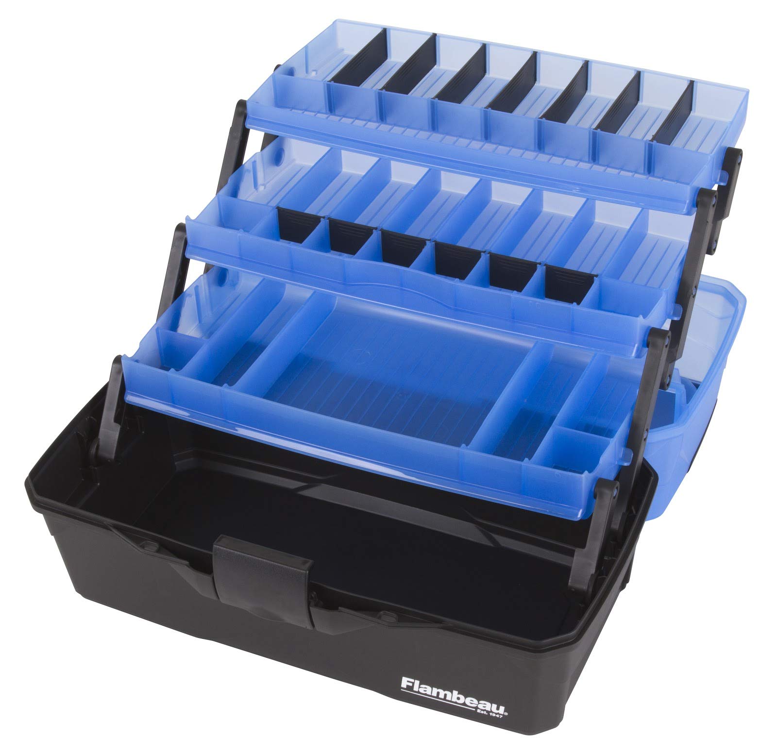 Flambeau Outdoors Classic Tray Tackle Box Bundle - Frost Blue/Black and Frost Green/Black