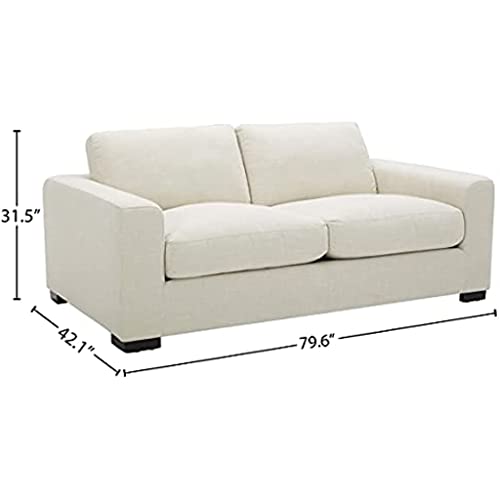 JFGJL Extra-Deep Down-Filled Loveseat Sofa Couch, 75.6" W, Cream