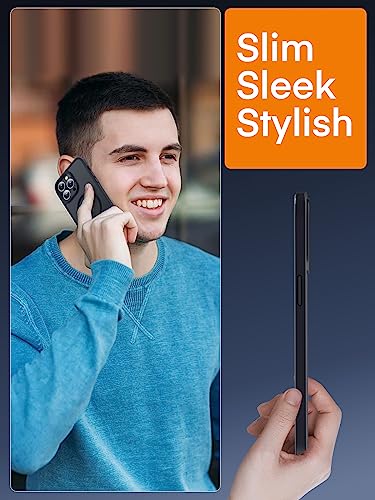 SEASON.C Magnetic Case for iPhone 14 Pro Max Case Compatible with Wireless Charging Men Black Slim Thin Matte Translucent Silicone Edge Protection Shockproof Drop Proof Case 6.7In