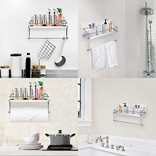 Carry360 Adhesive Paper Towel Holder Shelf,Wall Mounted Paper Towel Roll Rack Basket for Kitchen,Shower Bathroom & Balcony,Rustproof,No Drilling,SUS 304 Stainless Steel