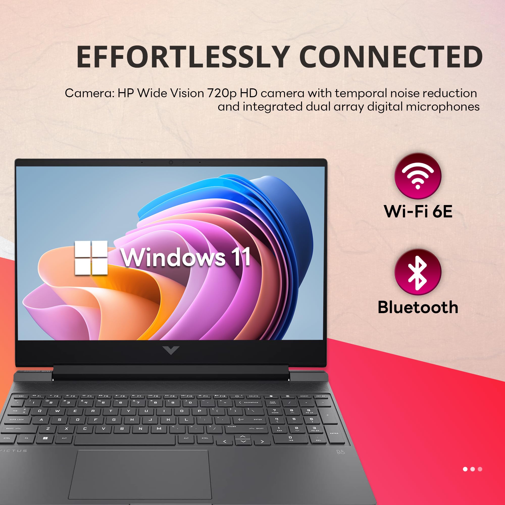 HP 2023 Victus 15.6" 144Hz FHD Gaming Laptop, Intel Core i5-13420H, 32GB RAM, 1TB PCIe SSD, NVIDIA GeForce RTX 3050, Backlit Keyboard, HD Webcam, Win 11 Pro, Blue, 32GB Snowbell USB Card