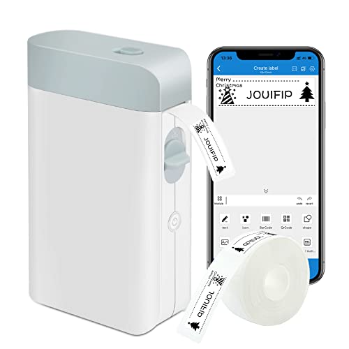 JOUIFIP Bluetooth Label Maker with Tape - Portable Inkless Label Printer for Office, Home, and Business