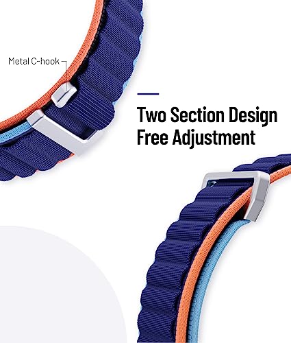 Nhoebwe Upgrade Design Alpine Loop Nylon Band Compatible with Apple Watch Band 49mm 45mm 44mm 42mm 41mm 40mm 38mm Men Women, Detachable Adjustable with Metal C-Hook Strap for iWatch Series