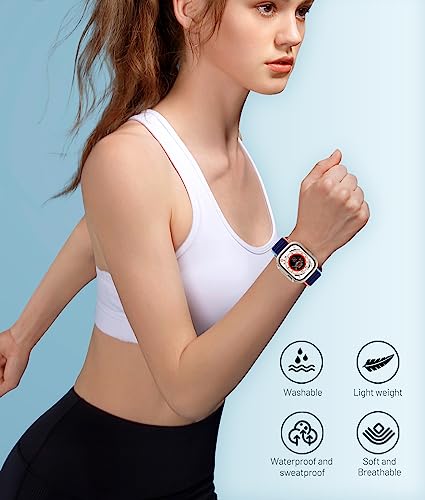 Nhoebwe Upgrade Design Alpine Loop Nylon Band Compatible with Apple Watch Band 49mm 45mm 44mm 42mm 41mm 40mm 38mm Men Women, Detachable Adjustable with Metal C-Hook Strap for iWatch Series