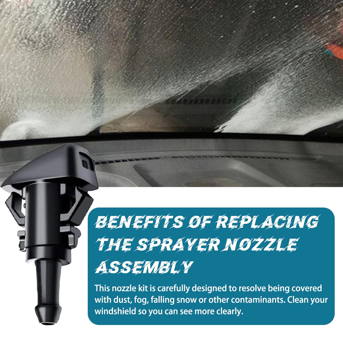 AUCELI Windshield Washer Hose Kit 22 Pcs Set, 4M Washer Fluid Hose, 6 Pcs Hose Connectors, 2 Fan Nozzles, Connect Car Water Pump and Nozzles Suitable for Most Car Windshield Fluid Tubing