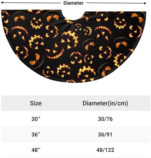 Halloween Tree Skirt 36Inch Pumpkin Smile Face Halloween Christmas Tree Decoation Horror Skulls Tree Skirt for Holiday Home Party Decor