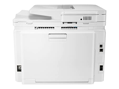 HP Color Laserjet Pro M283cdw Wireless All-in-One Laser Printer, Print Scan Copy Fax, Auto 2-Sided Printing, Remote Mobile Print, 22ppm, 260-Sheet, 256MB, White - Bundle with JAWFOAL Printer Cable