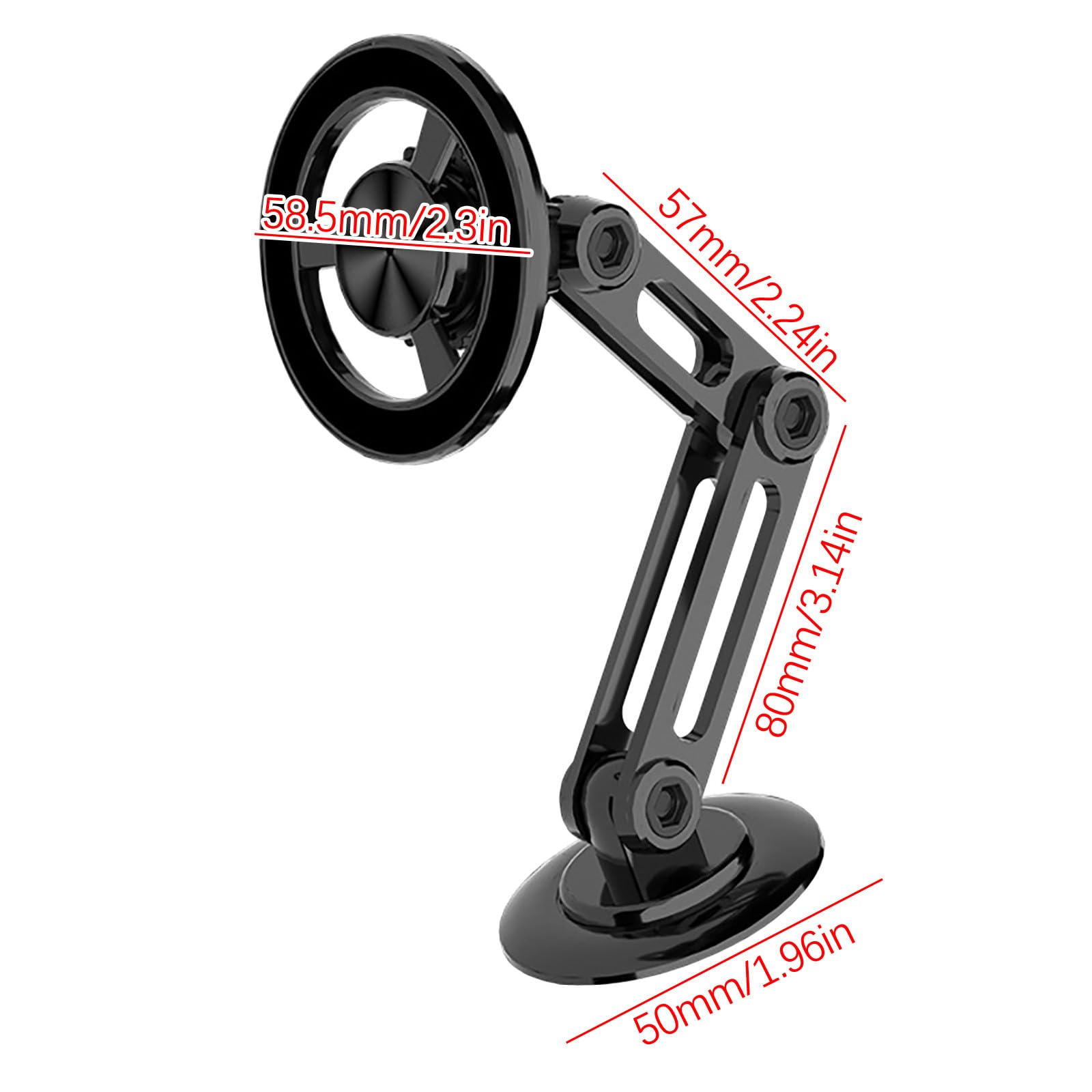 Uscallm Magnetic Car Phone Holder, Metal Car Navigation Holder, 360 Degree Rotatable Head Suction Cup Foldable Car Mount, Phone Universal #