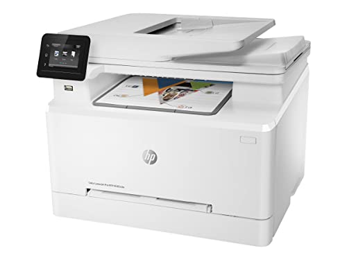 HP Color Laserjet Pro M283cdw Wireless All-in-One Laser Printer, Print Scan Copy Fax, Auto 2-Sided Printing, Remote Mobile Print, 22ppm, 260-Sheet, 256MB, White - Bundle with JAWFOAL Printer Cable