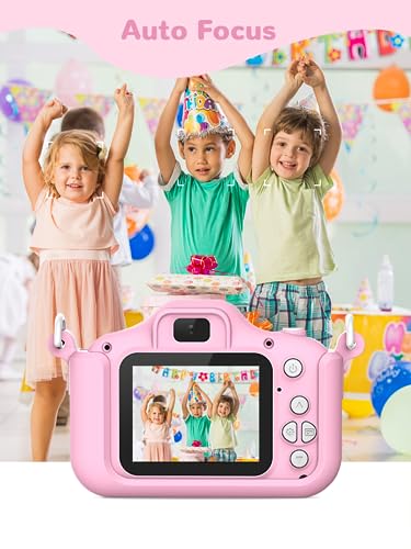 Andoer Kids Camera Toy Children Mini Camera Dual Front and Rear Digital Camera, Gift for Boys and Girls 3-12 Year Old with Astronaut Cartoon Soft Silicone Cover 32GB Card & USB 2.0 Card Reader
