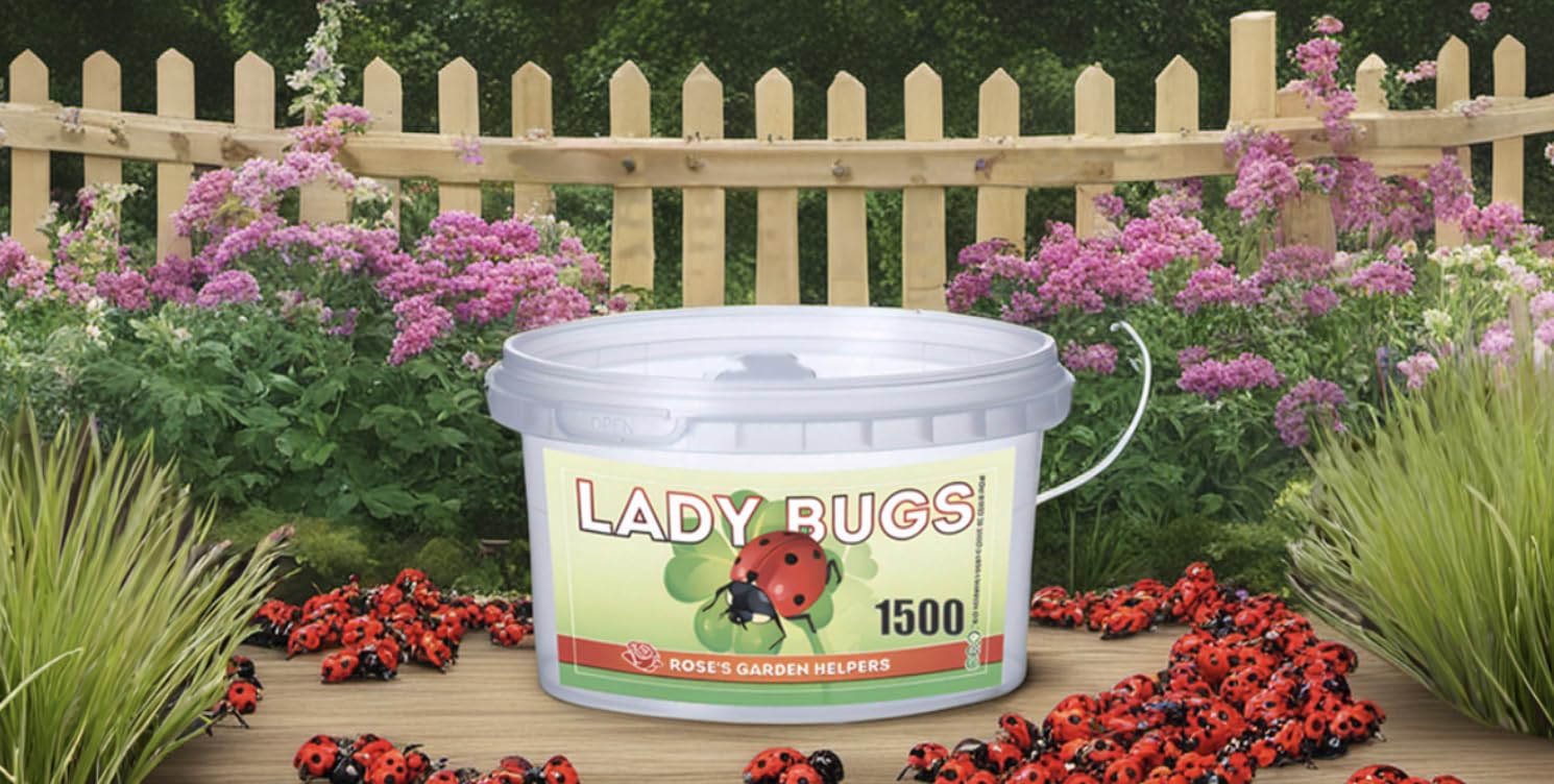 1500 Live Ladybugs - Hippodamia Convergens - Guaranteed Live Deliver - Plastic Container for Moth (1500)