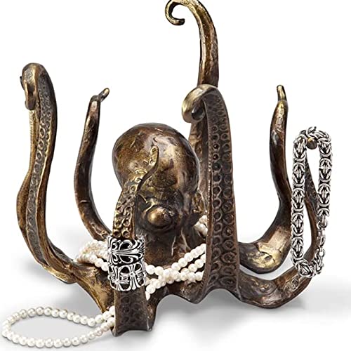 Mug Holder Resin Octopus Sculpture Crafts Octopus Statue Fun Cast Iron Cup / Jewelry Holder Desktop Home Decoration for Garden Halloween Decor Ornaments (1pcs)