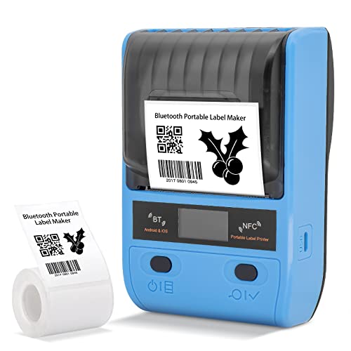 SNADUU Bluetooth Portable Label Printer, Thermal Address Label Maker QR Code Barcode Printer for Small Business, Retail, Jewelry, Clothing Labelling Machine Compatible with Android & iOS