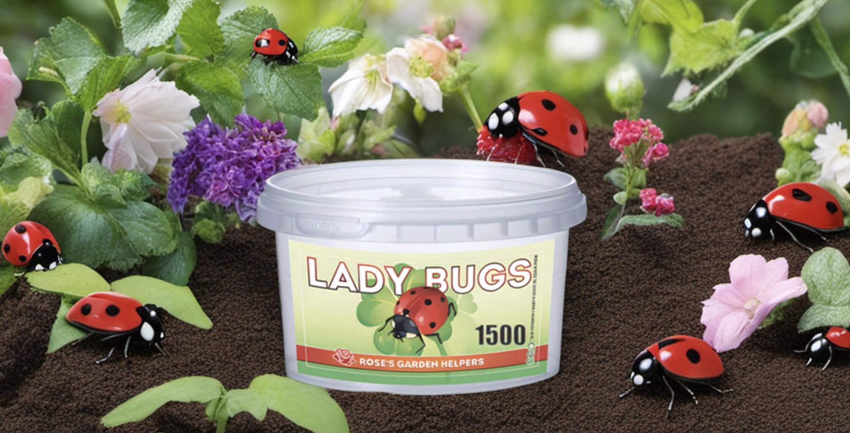 1500 Live Ladybugs - Hippodamia Convergens - Guaranteed Live Deliver - Plastic Container for Moth (1500)