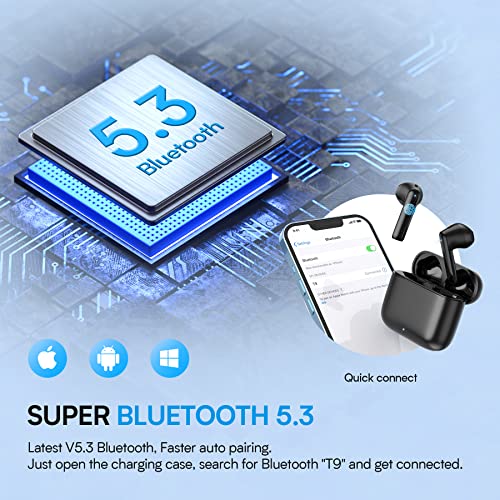 BEBEN Wireless Earbuds with Touch Control, Stereo Sound, 35H Playtime, Waterproof - for iPhone, Android