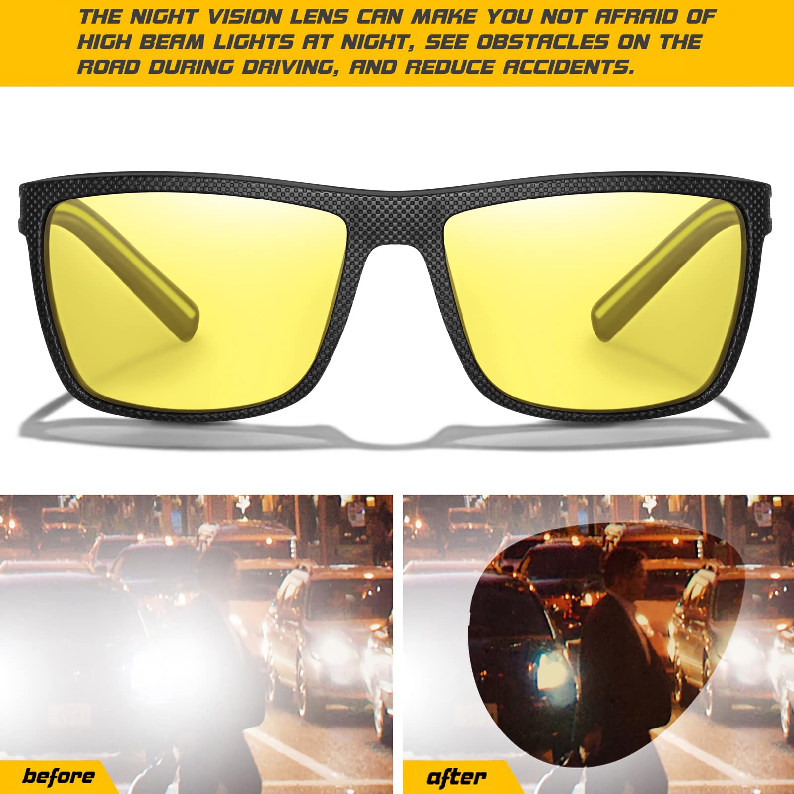 DioKiw Square Polarized Sunglasses for Men Vintage Style Driving Travel Sun Glasses Lightweight Frame UV Protection Goggles