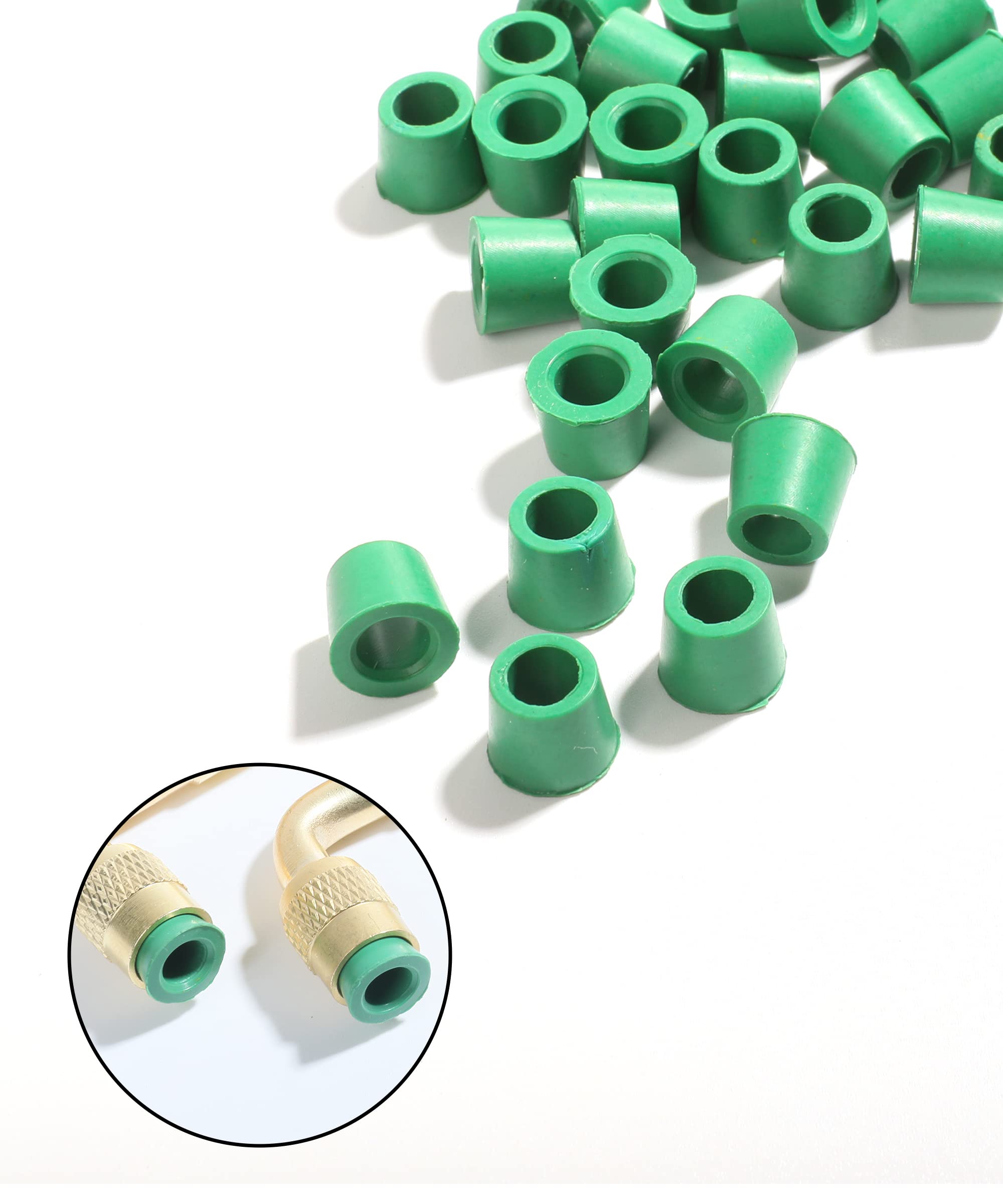 ESEWALAS 100pcs Rubber Gasket,Rubber Manifold Repair Sealing O Ring Kit,Air Conditioning 1/4'' Charging Hose O Ring Rubber Repair Replacement Washer,for A/C Refrigeration Charging Hose
