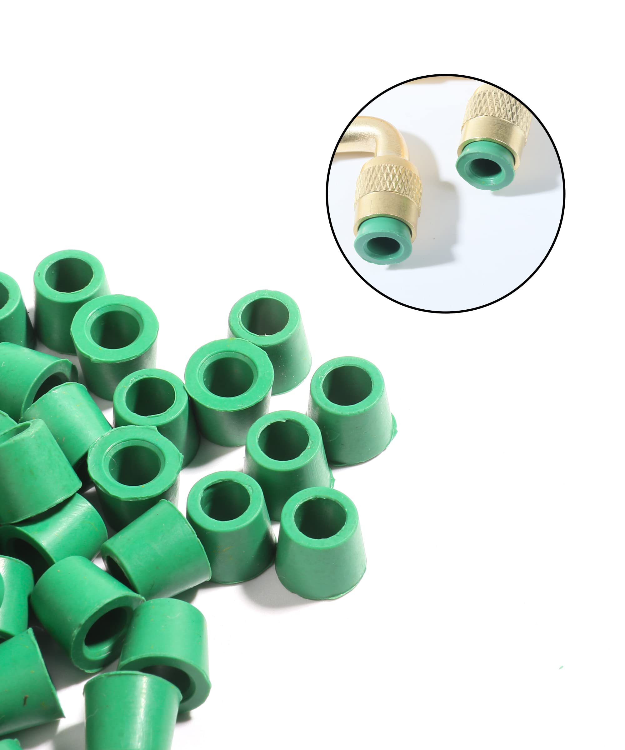 ESEWALAS 100pcs Rubber Gasket,Rubber Manifold Repair Sealing O Ring Kit,Air Conditioning 1/4'' Charging Hose O Ring Rubber Repair Replacement Washer,for A/C Refrigeration Charging Hose