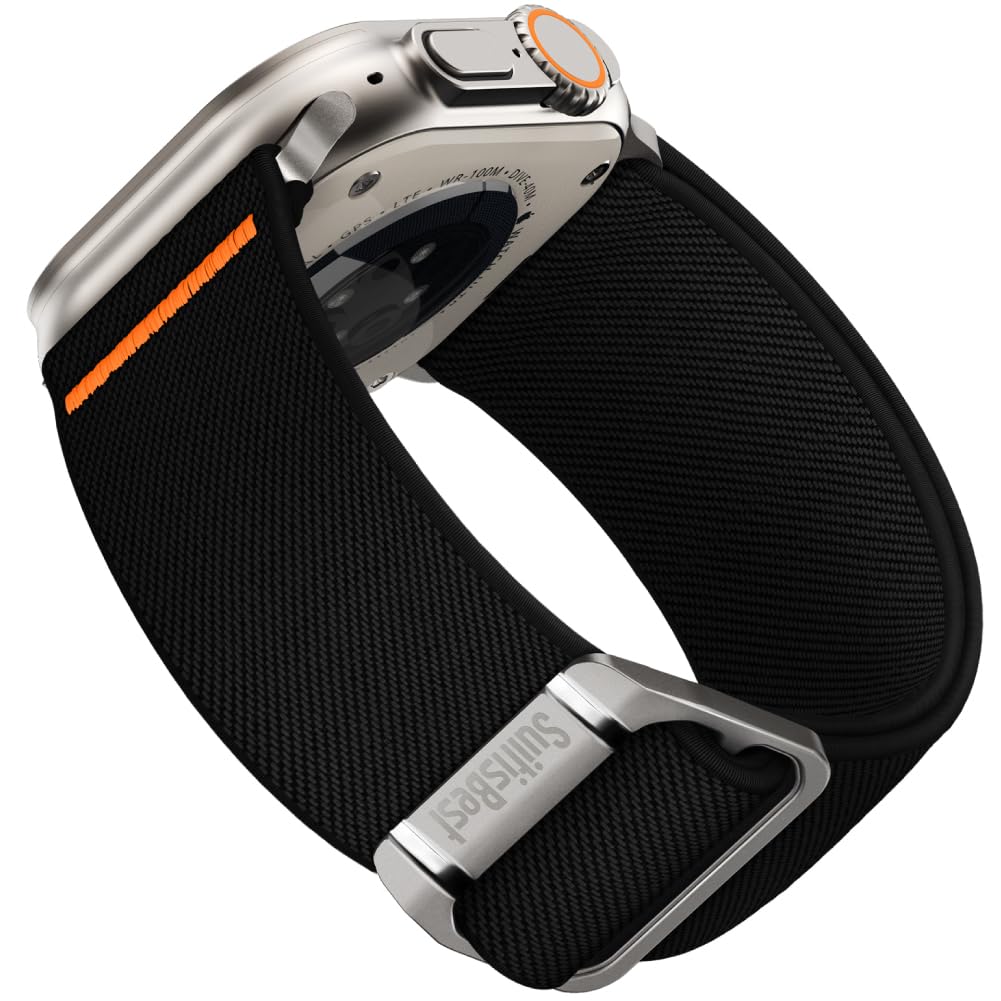 Suitisbest Sport Band for Apple Watch Ultra 2/Apple Watch Ultra Band 49mm 45mm 44mm 42mm for Men, Nylon Solo Loop Wide Replacement Strap for iWatch Series Ultra 8 7 6 5 4 3 SE
