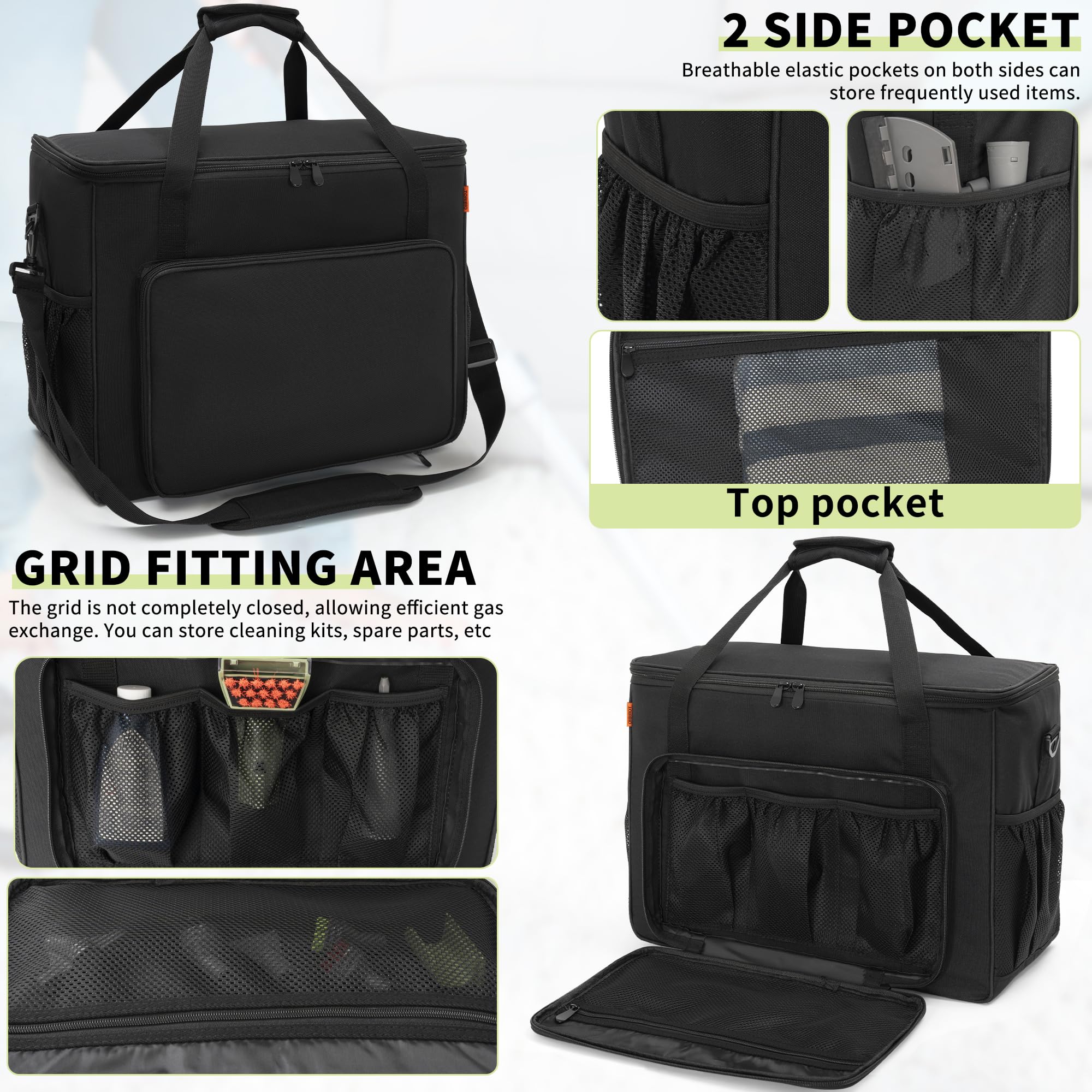 TORIBIO Storage Carry Bag Compatible with Bissell Carpet and Upholstery Cleaner 1400B/3353, Organizer/Case for Carpet Steam Cleaner, Travel Hand Bag with Extra Pockets for Accessories