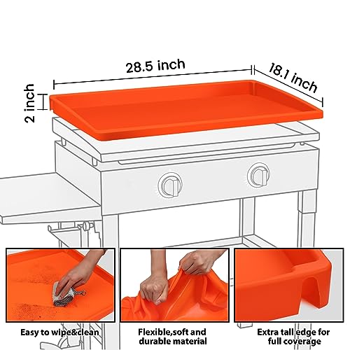 Vangostella 28 inch Griddle Mat Cover for Blackstone,Upgrade Full Edge Coverage-Heavy Duty -Food Grade Silicone Grill Cover, Cooking Surface Protective Mat Cover for Blackstone 28" Griddle ¡
