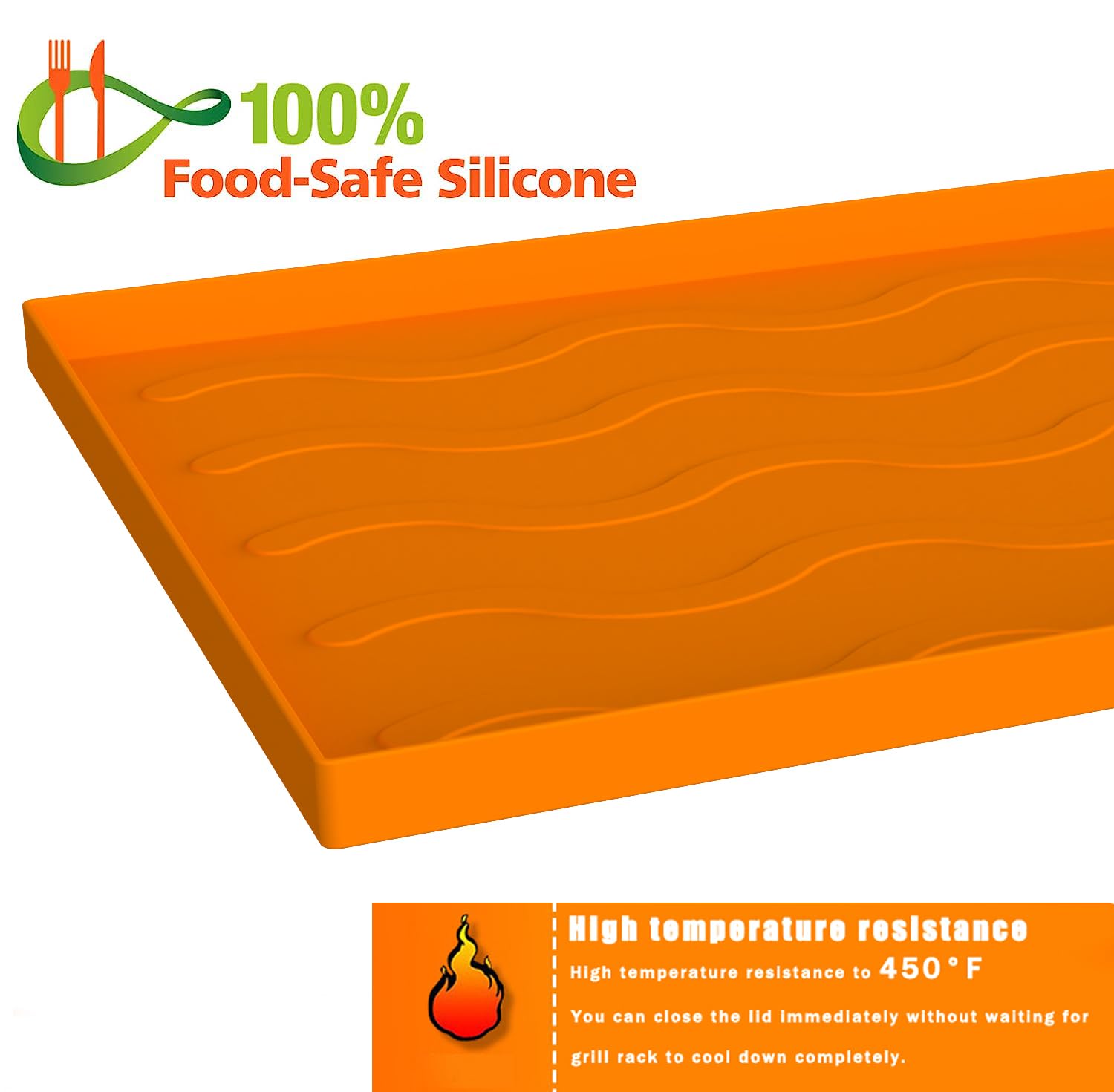 28'' Griddle Silicone Protective Mat Cover for Blackstone 28 Inch Gas Griddle, Heavy Duty Food-grade Silicone Griddle Mats Cover Grill Protective Covers Keep Flat Top Clean Critter-Rust Free -Orange