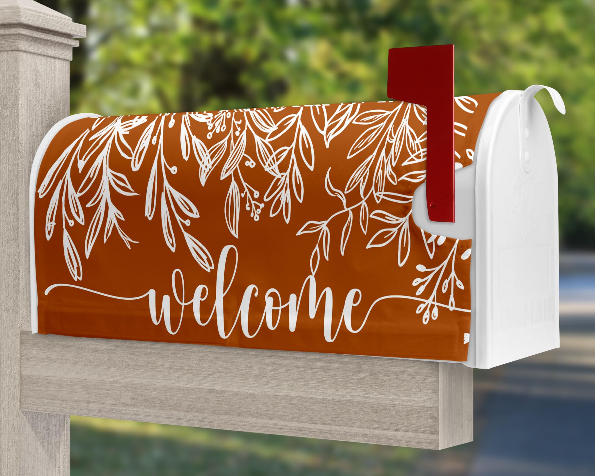 EKOREST Fall Mailbox Covers Magnetic Standard Size 18"x21",Seasonal Welcome Fall Leaves Mailbox Wraps,Autumn Thanksgiving Post Letter Box Cover for Outdoor Décor