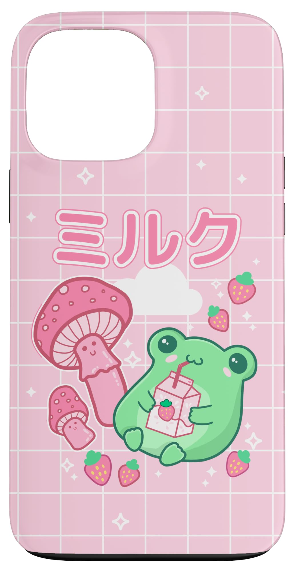 iPhone 13 Pro Max Cute Cottagecore Frog Strawberry Retro 90s Kawaii Aesthetic Case