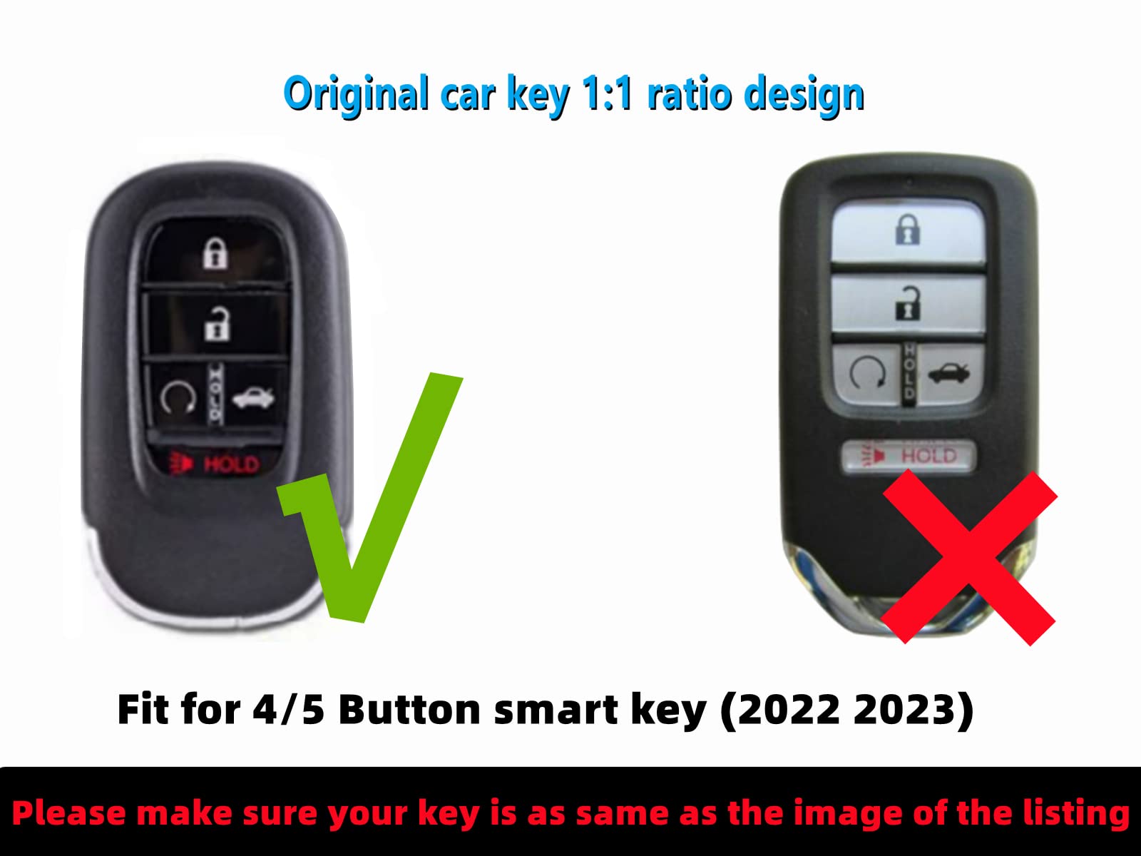 REPROTECTING ABS Rubber Key Fob Cover Compatible with (5 Buttons) 2022-2025 Honda Accord Civic HR-V CR-V Pilot Sport SI EX EX-L Touring (2pcs Black+Key Chain, ABS/5 Buttons)
