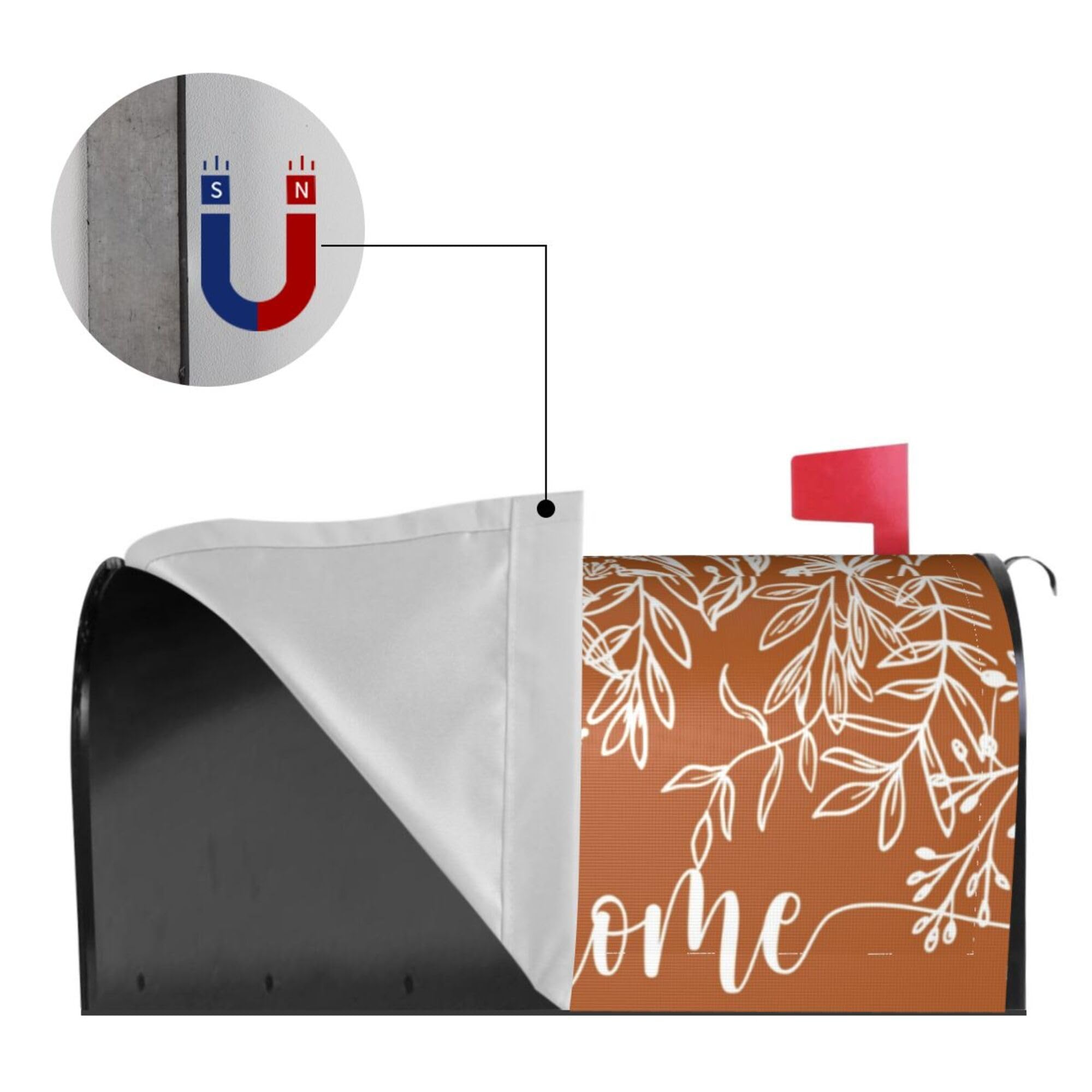 EKOREST Fall Mailbox Covers Magnetic Standard Size 18"x21",Seasonal Welcome Fall Leaves Mailbox Wraps,Autumn Thanksgiving Post Letter Box Cover for Outdoor Décor