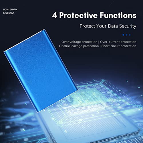 ERYUE 1TB USB3.0 High-Speed Portable Hard Disk 2.5 inch SATA Mobile Hard Drive High-Speed Transmission for PC Laptop Blue