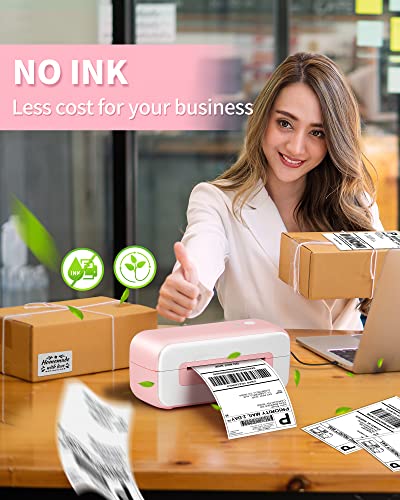 Shipping Label Printer, Itari High Speed 4x6 Thermal Label Makers for Shipping Packages, Small Desktop Sticker Printer for Home Business, Compatible with Amazon, Etsy, Ebay, USPS, Shopify, FedEx, Pink
