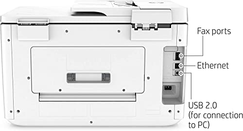 HP OfficeJet Pro Series Wide Format All-in-One Printer with Wireless Printing, Print Scan Copy Fax, Auto 2-Sided Printing, 512MB, 34 ppm, Compatible with Alexa - White