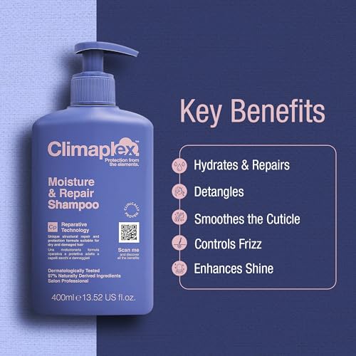 Climaplex Moisture and Repair Shampooo and Conditioner Duo - Soothing, Purifying, and Moisturizing - Adds Shine and Smooths Scalp - Contains Detangling Benefits - Suitable for All Hair Types - 2 pc