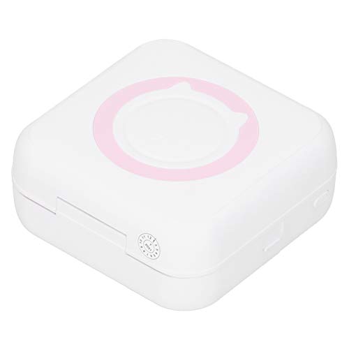 Dilwe 200dpi C6 Mini Thermal Printer, 57mm Width Multifunctional Mini Portable Inkless Printer, Thermal Printing Machine for Photos Messages Labels Notes Exercises(Rose)