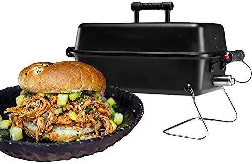 Portable Gas BBQ Grill, Outdoor Grill And Stove, Small Gas Barbecue, for Garden, Patio, Backyard, Camping, Black