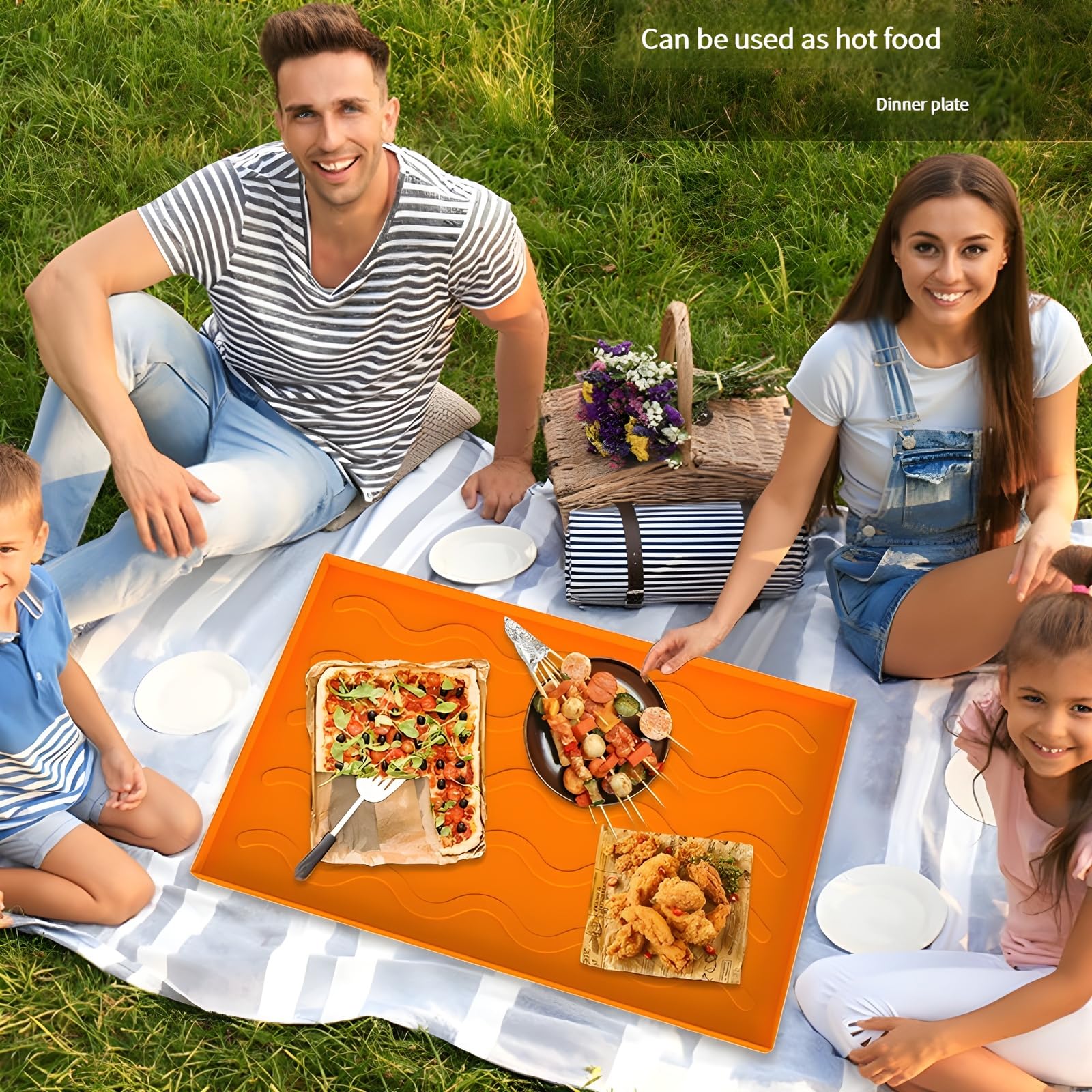 28'' Griddle Silicone Protective Mat Cover for Blackstone 28 Inch Gas Griddle, Heavy Duty Food-grade Silicone Griddle Mats Cover Grill Protective Covers Keep Flat Top Clean Critter-Rust Free -Orange