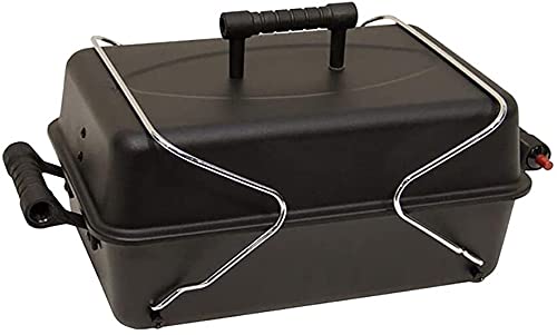 Portable Gas BBQ Grill, Outdoor Grill And Stove, Small Gas Barbecue, for Garden, Patio, Backyard, Camping, Black