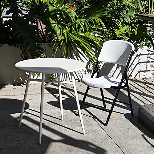 Elevon Folding Heavy Duty Plastic Chair with 500-Pound Capacity, White, 6-Pack