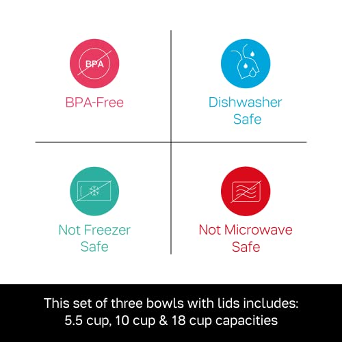 Tupperware Brand Impressions 6-Piece Classic Bowl Set (3 Bowls + 3 Lids) - Dishwasher Safe & BPA Free - Airtight, Leak-Proof Food Storage Containers for Fridge & Pantry