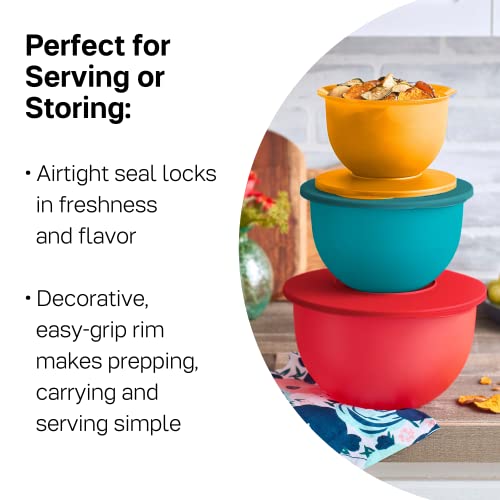 Tupperware Brand Impressions 6-Piece Classic Bowl Set (3 Bowls + 3 Lids) - Dishwasher Safe & BPA Free - Airtight, Leak-Proof Food Storage Containers for Fridge & Pantry