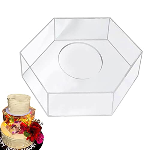 Acrylic Cake Stand, Clear Cupcake Stand Cake Holder, Cake Dessert Display Plate Serving Tray, Countertop Dessert Display Riser for Bakery Appetizer Birthday Wedding Party Baby Shower