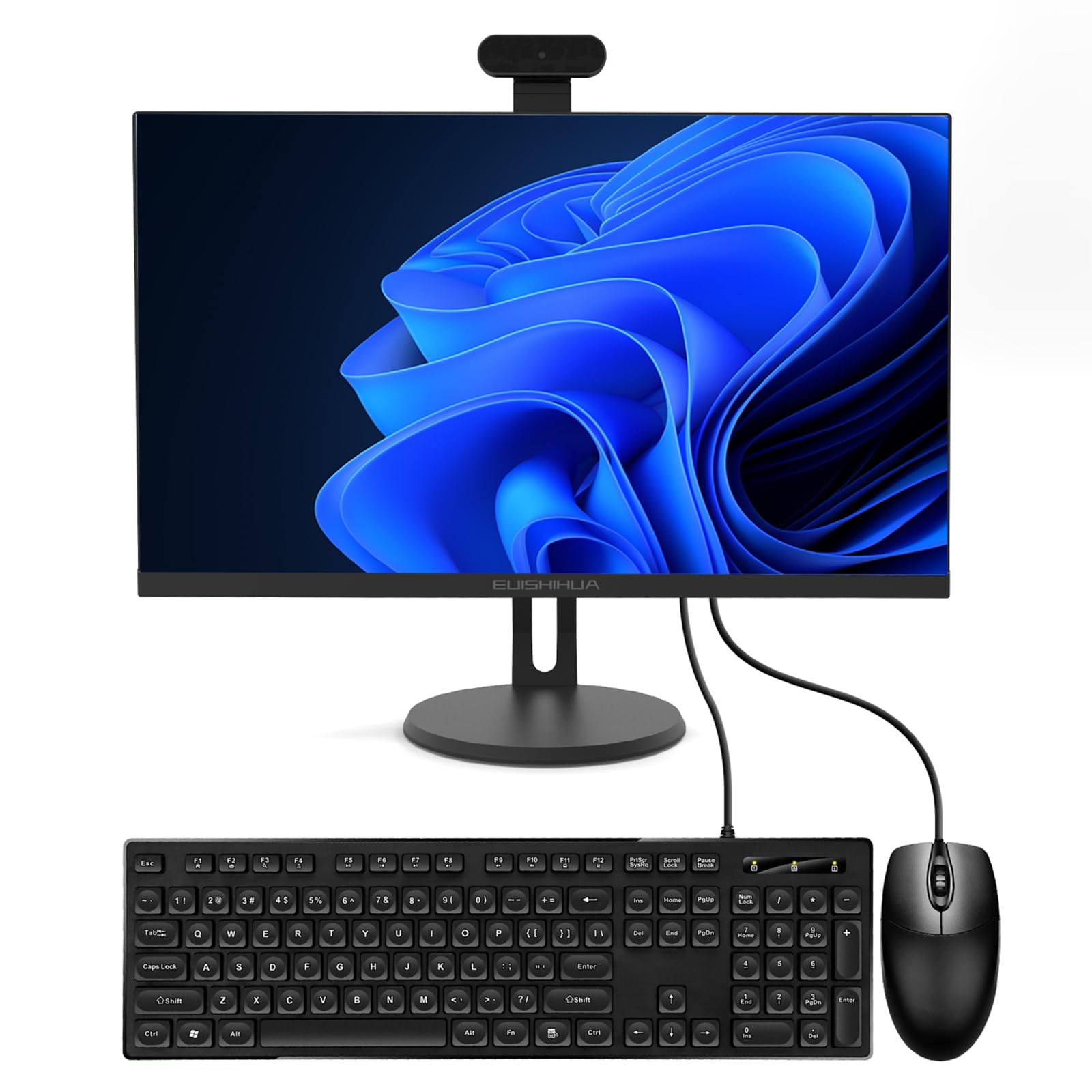 24” All-in-One Computers, Intel N5095 Quad-Core Windows 11 Desktop Computer with Camera, 8G Ram 512G SSD IPS HD Display, WiFi Bluetooth for Home Entertainment Business Office White (N5095-W)