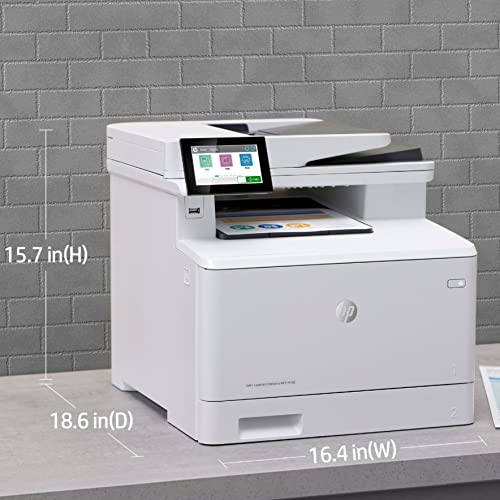 HP Laserjet Enterprise MFP M480f All-in-One Wired Color Laser Printer, White - Print Scan Copy Fax - 4.3" Touchscreen, 29 ppm, Auto Duplex Printing, 50-Sheet ADF, Ethernet, Cbmou External Webcam